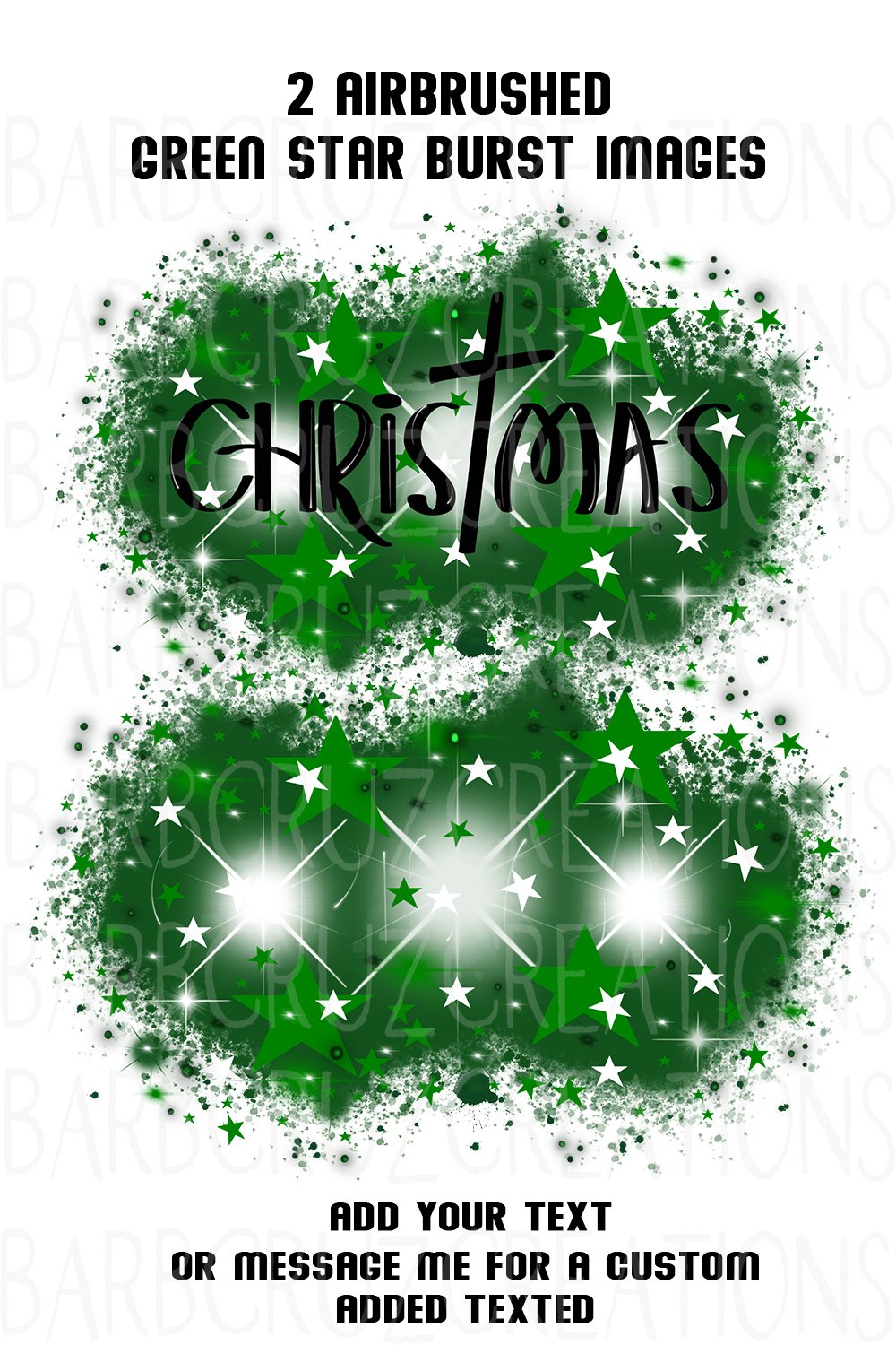 Christmas, Holiday, Airbrush, Sublimation, Star burst, green