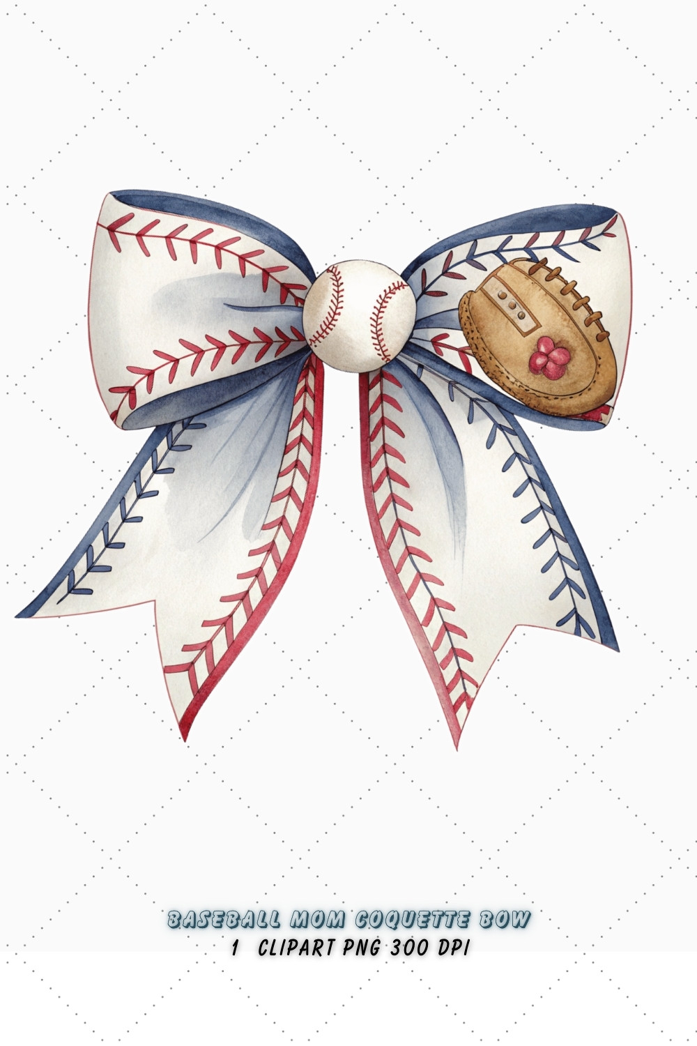 Baseball Mom Coquette Bow Clipart