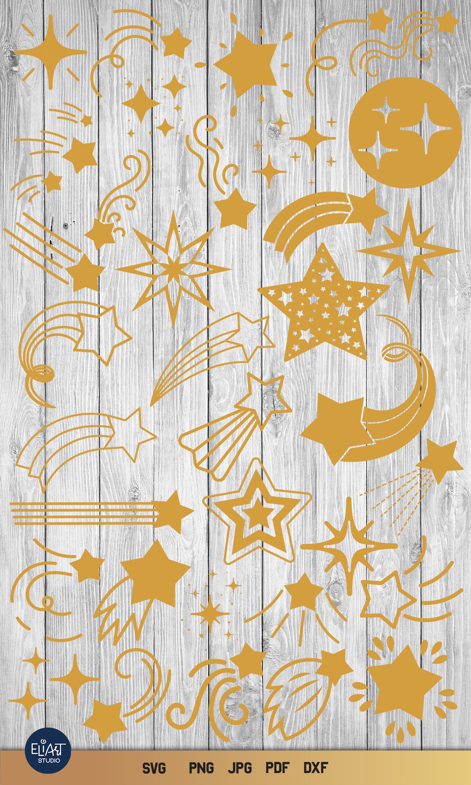 Star SVG Bundle | Shooting Star SVG Cut File