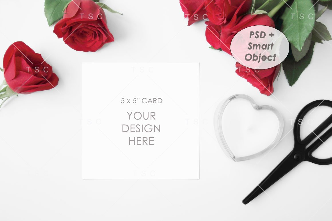 5" x 5" Card Mockup / Square Card / Invitation (1190688)