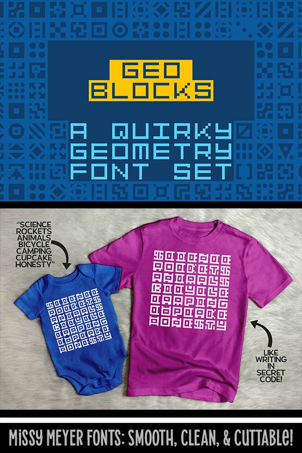 GeoBlocks - a geometric font set of blocks and shapes!