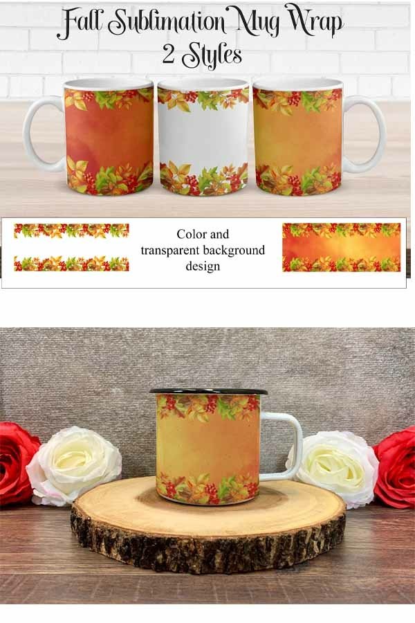 Sublimation Mug Wrap Fall Design