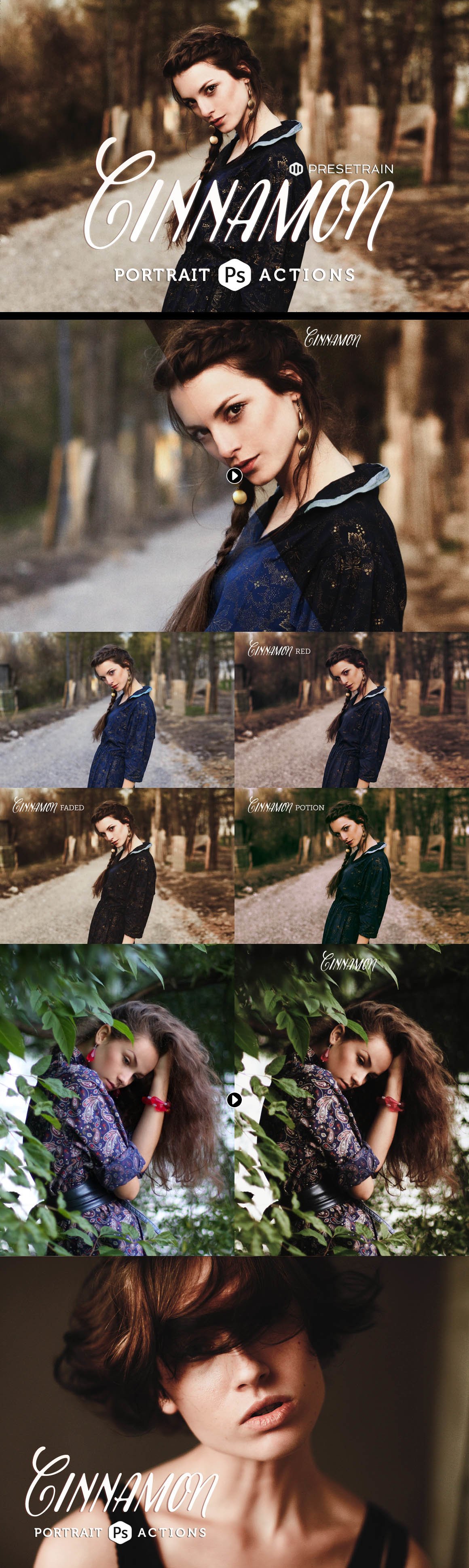 Cinnamon Portrait Actions for Adobe Photoshop