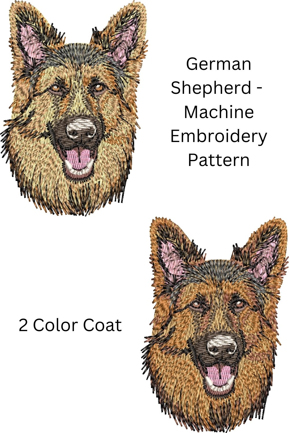 Captivating German Shepherd machine embroidery