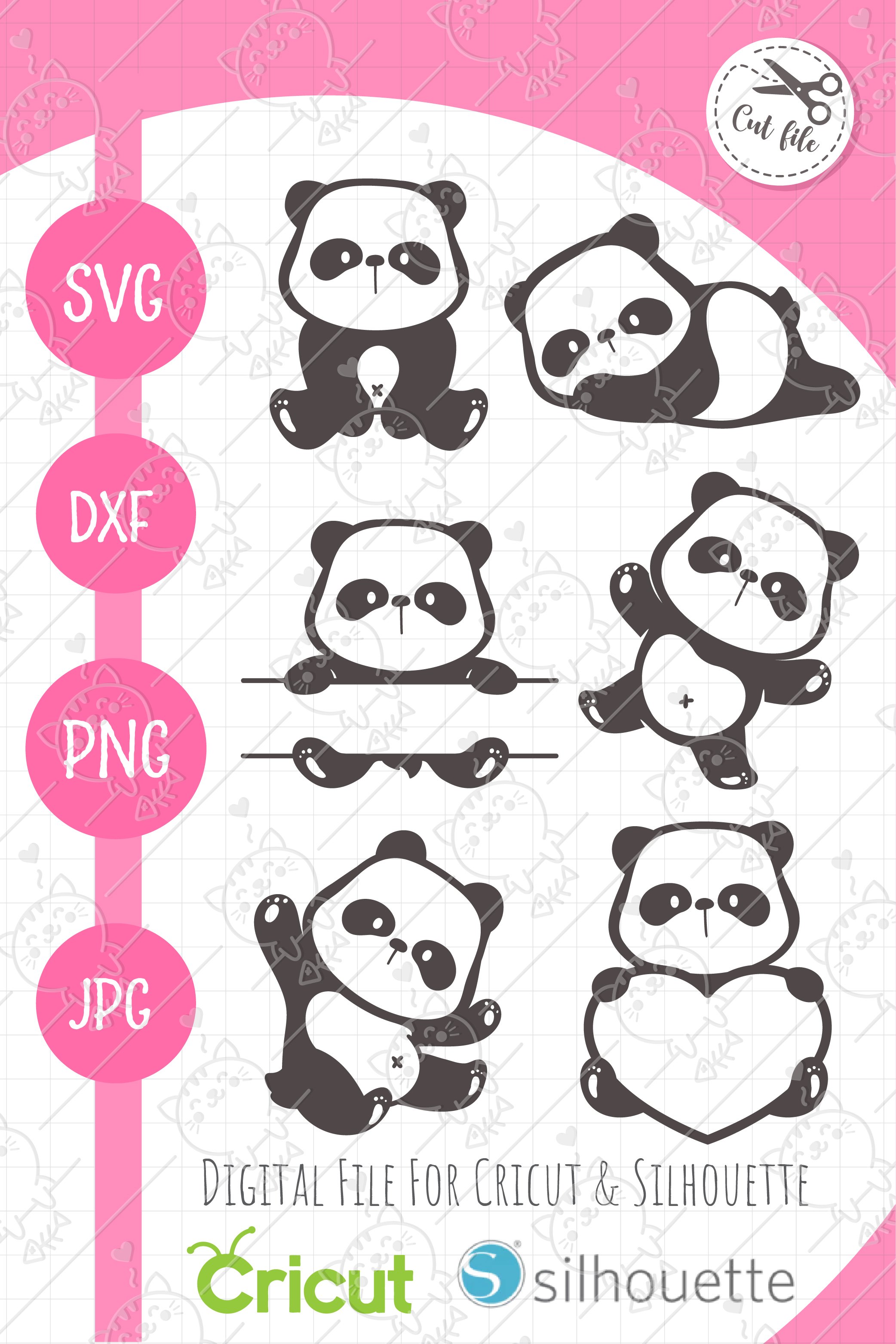 Panda SVG for cricut|Cute Animal png| cutting file