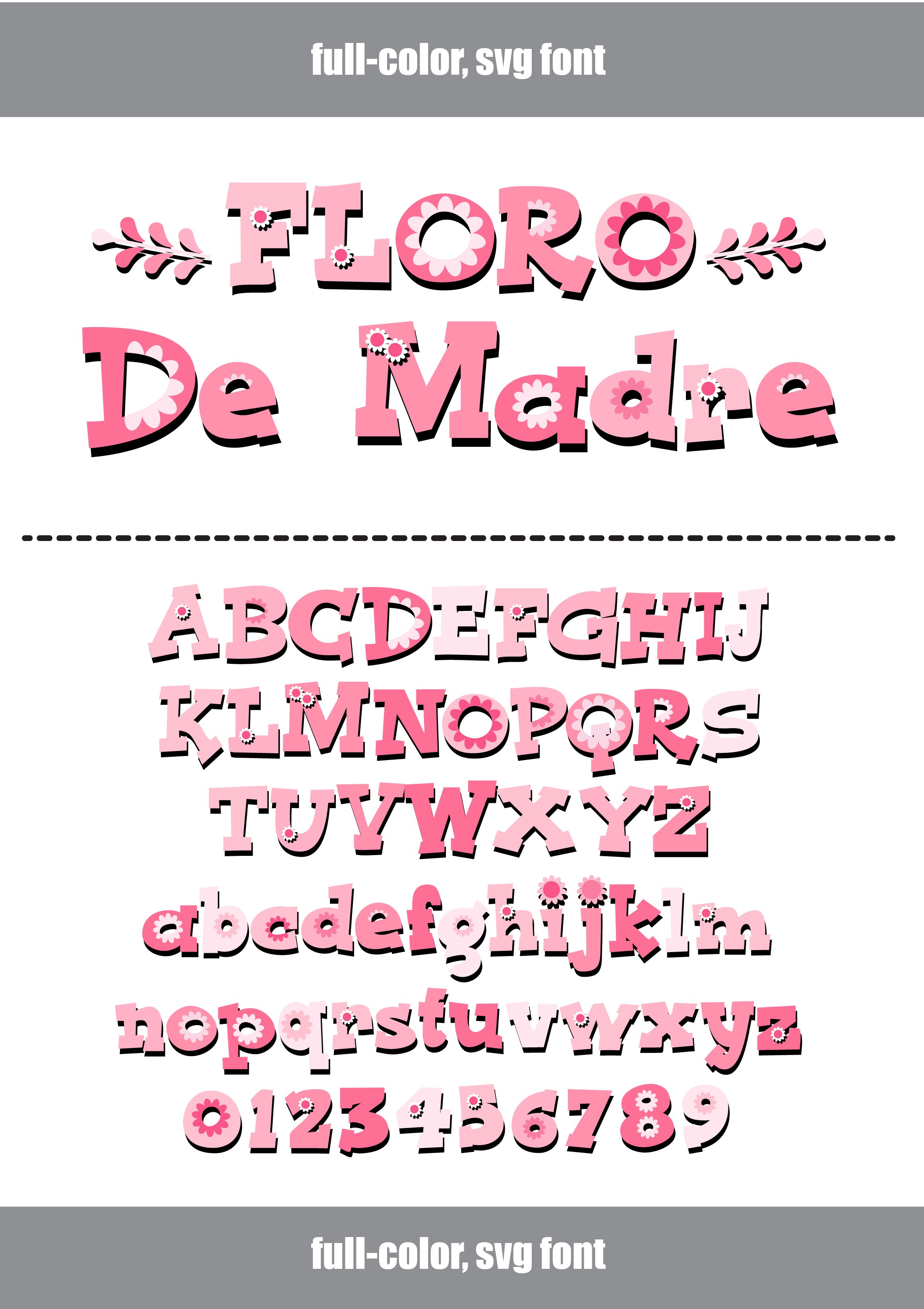 Flower Themed Full Color SVG Font