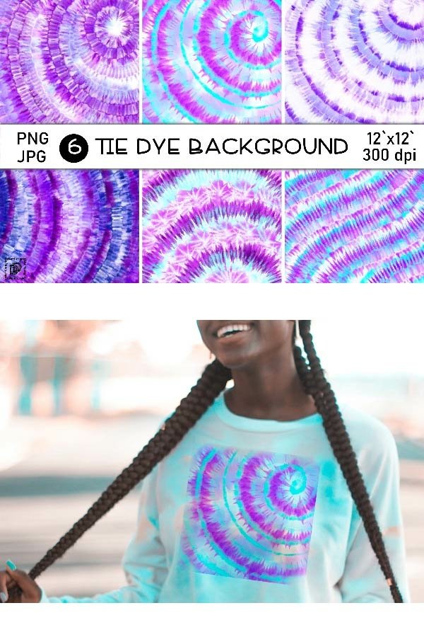 Tie Dye Bundle for Sublimation 6 Different Designs