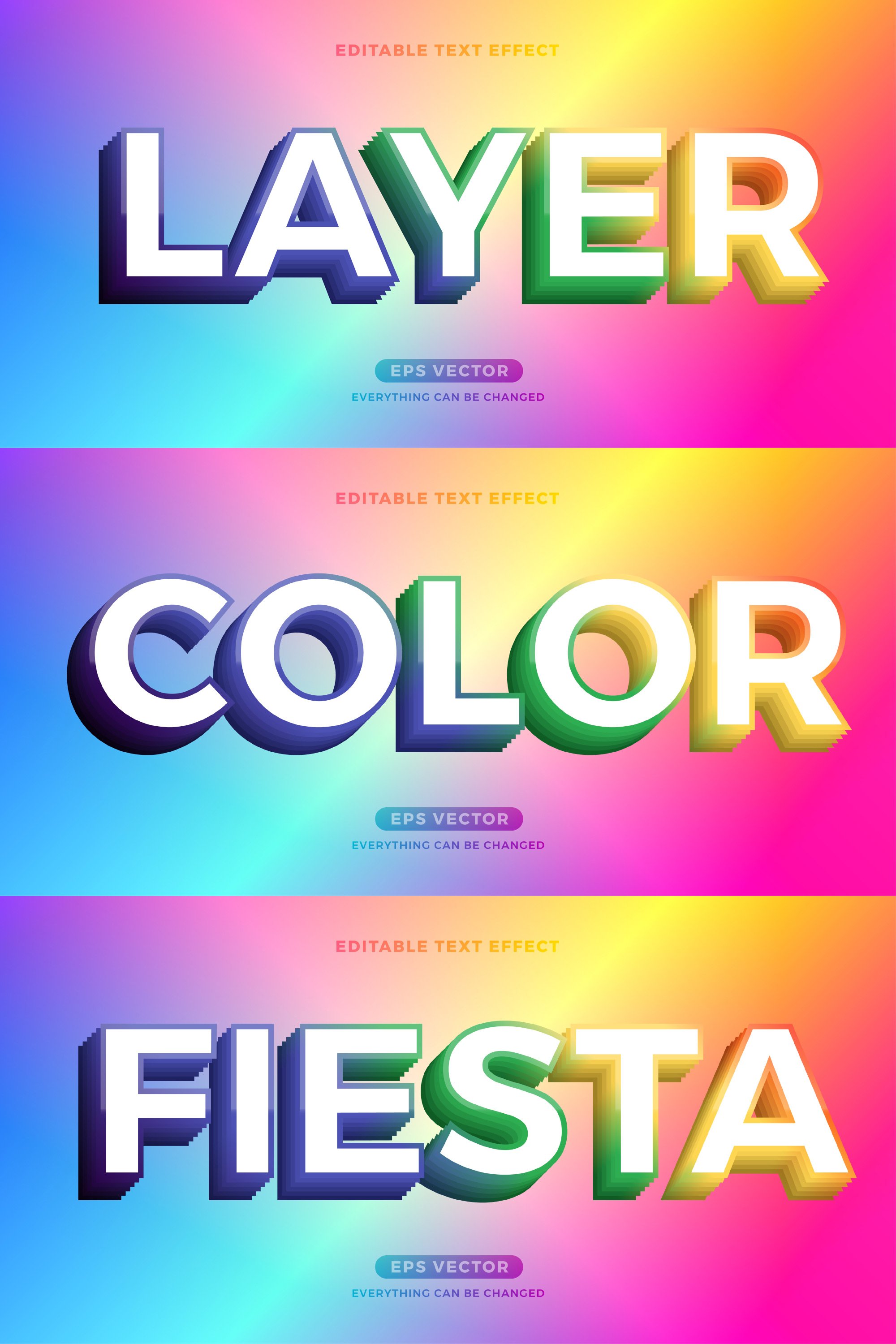 Layer editable text effect style vector