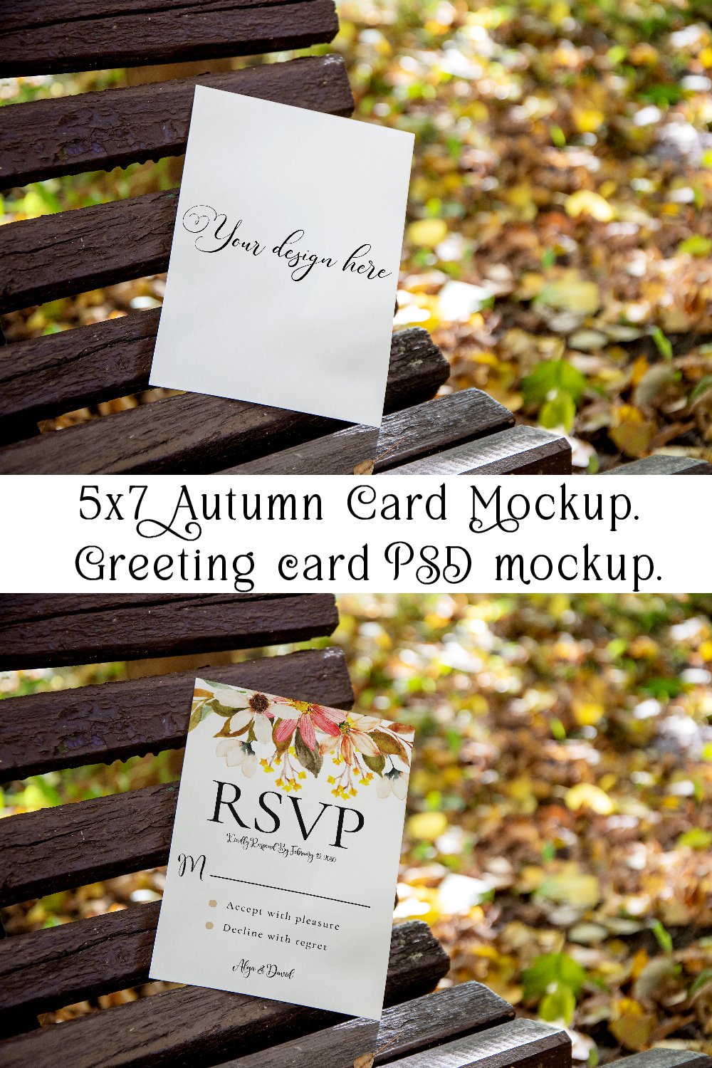 5x7 Autumn Card Mockup. Fall Mockup. Greeting card mockup