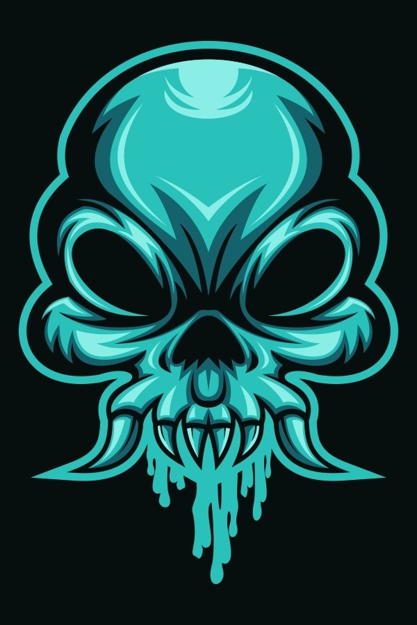 skull head mucus vector illustration