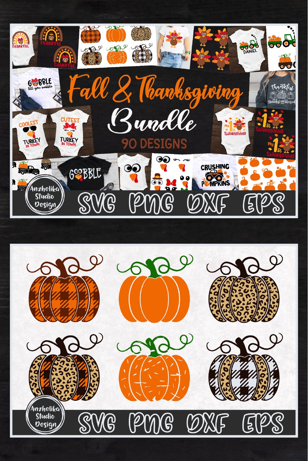 Fall & Thanksgiving SVG Bundle | Pumpkin SVG | Turkey Face