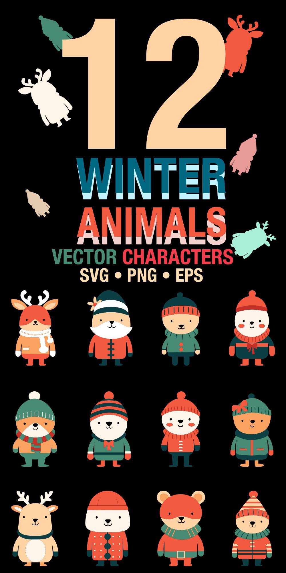 Winter Nature Leaves and Flowers Illustration