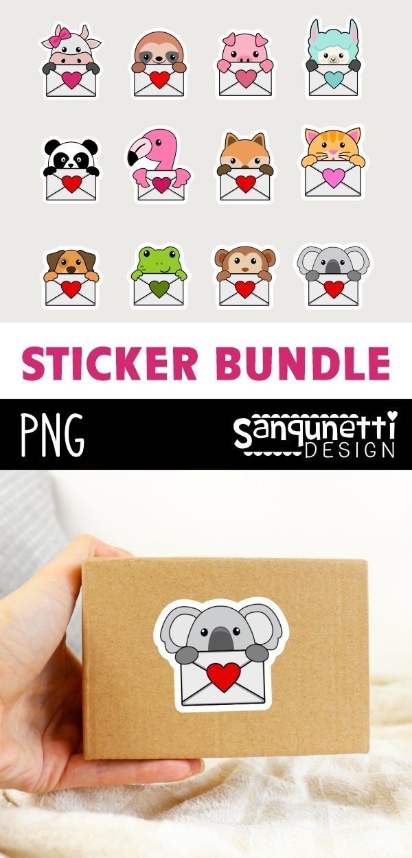 Cute Animal Mail sticker bundle - 12 Designs