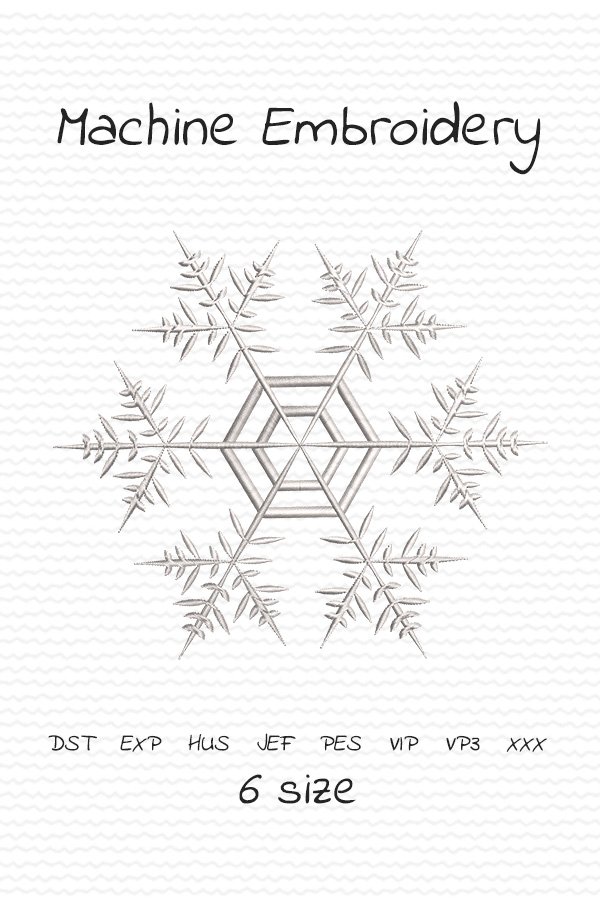Beautiful snowflake for winter decor - Machine Embroidery