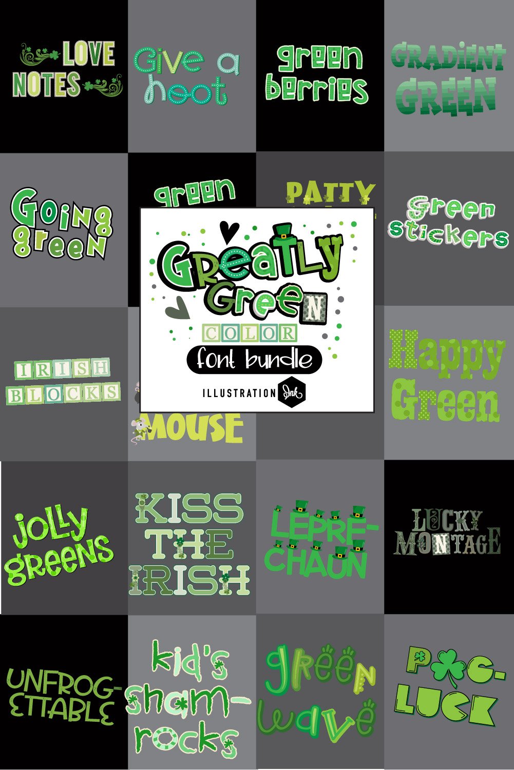 Greatly Green Color Font Bundle