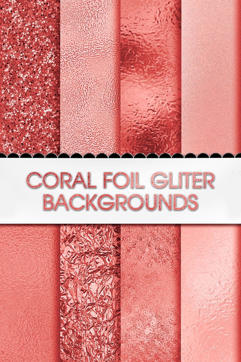 Coral Foil Glitter Seamless Digital Paper