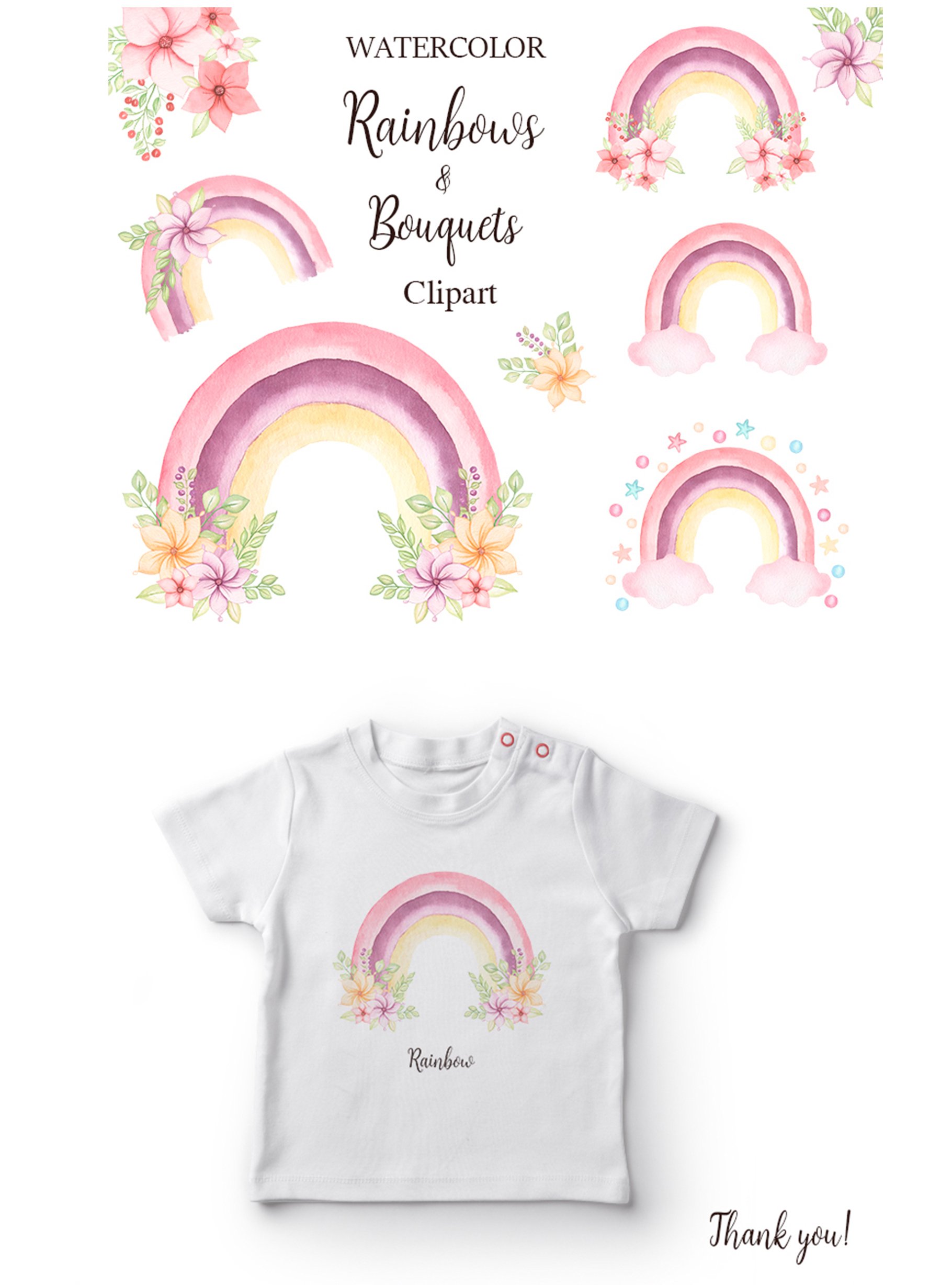 Watercolor Rainbows Set (2386503)