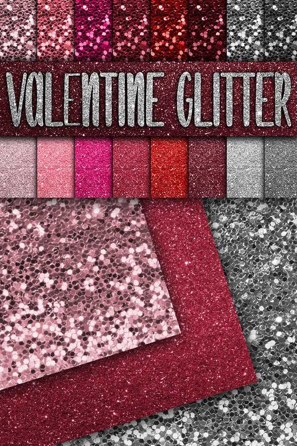 Valentine Glitter Digital Papers (51035)
