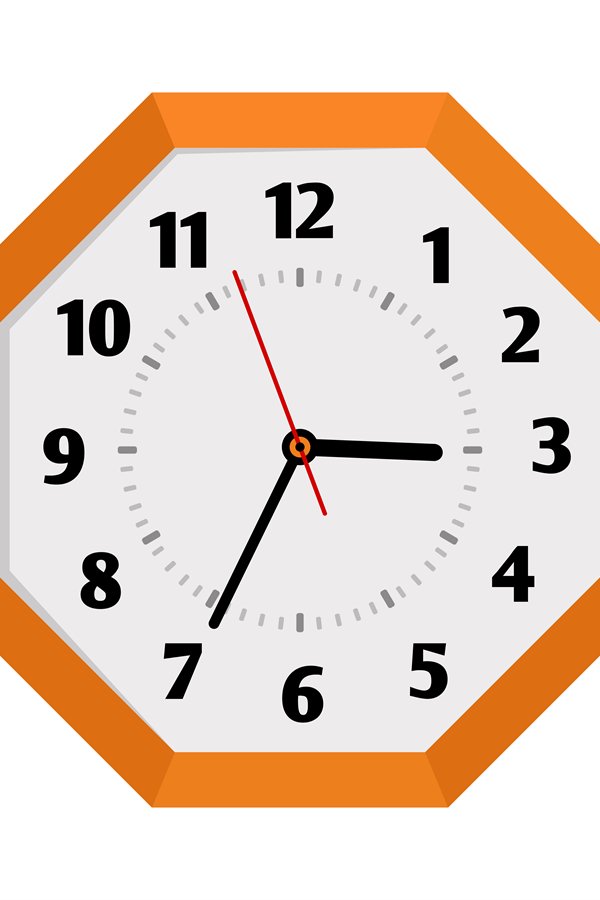 Octagon shape isolated wall clock