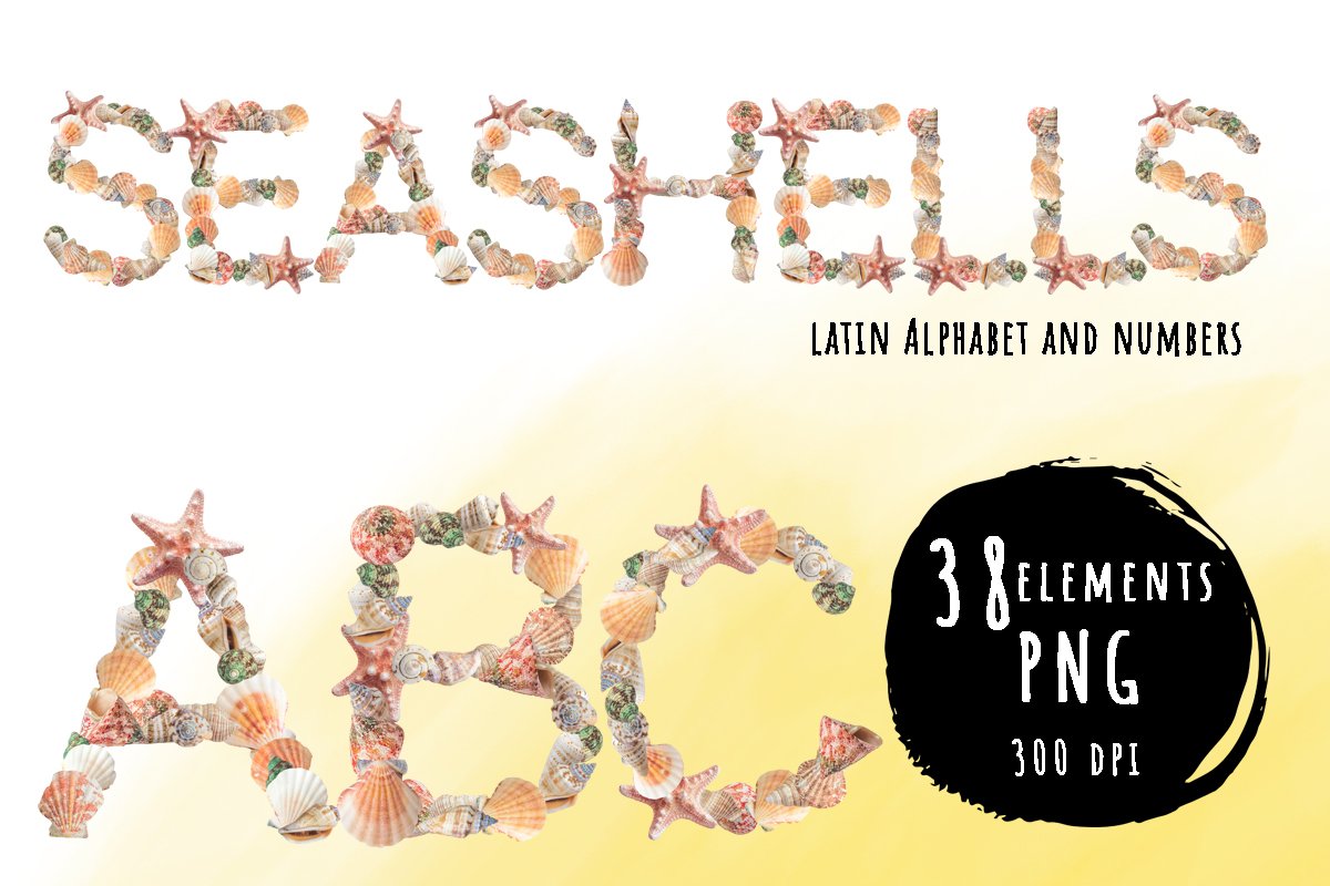 Seashells alphabet and numbers bundle