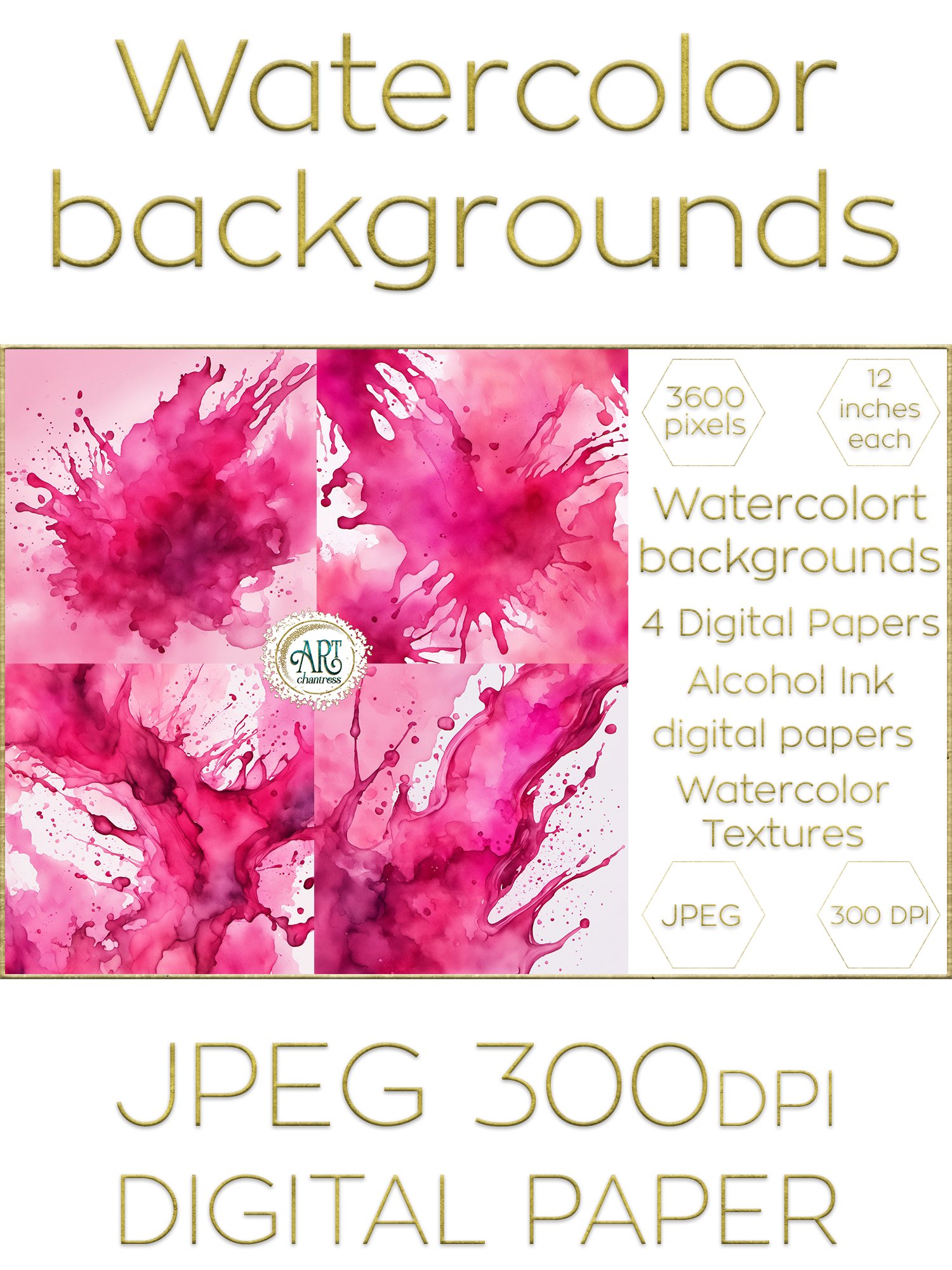 Soft Watercolor Digital Papers Abstract Pink Paper (2897920)
