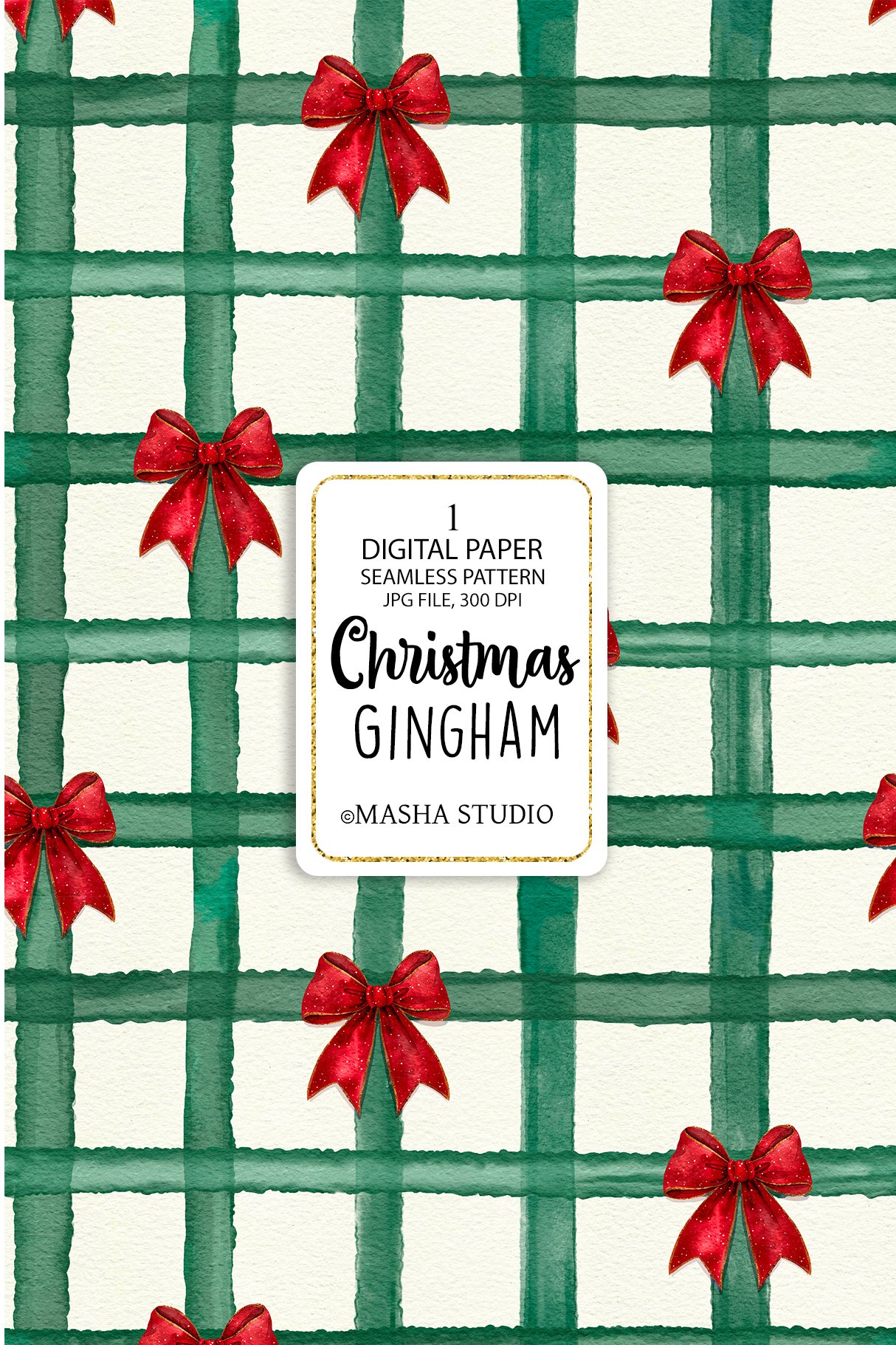 Watercolor Gingham Seamless Pattern (4869350)