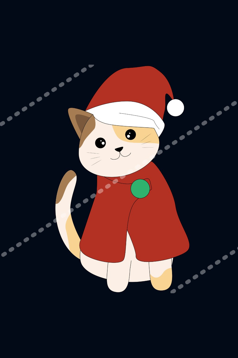 Christmas Cat Illustration | Cat Vector (918646)
