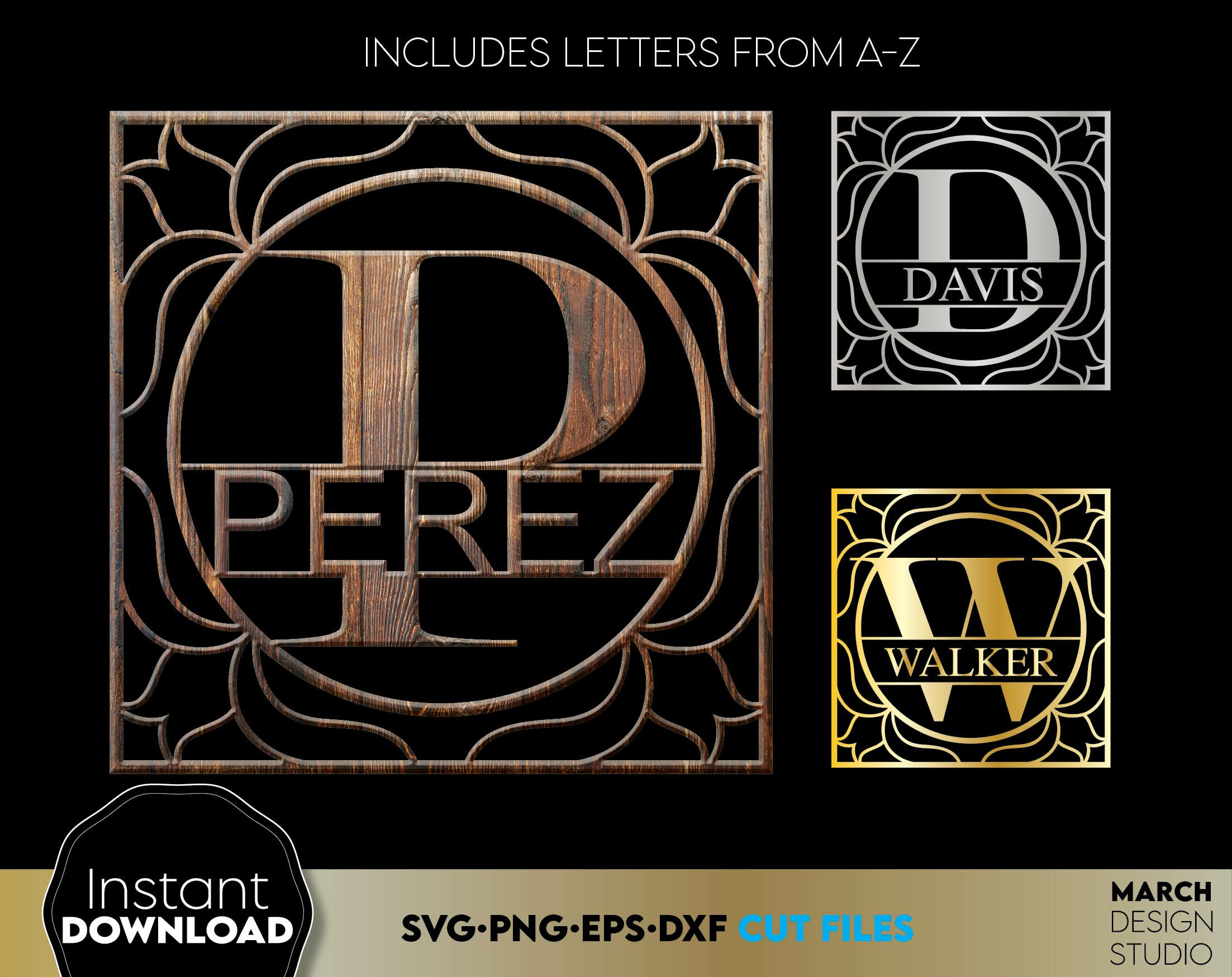 Family Monogram | Split Letter Monogram