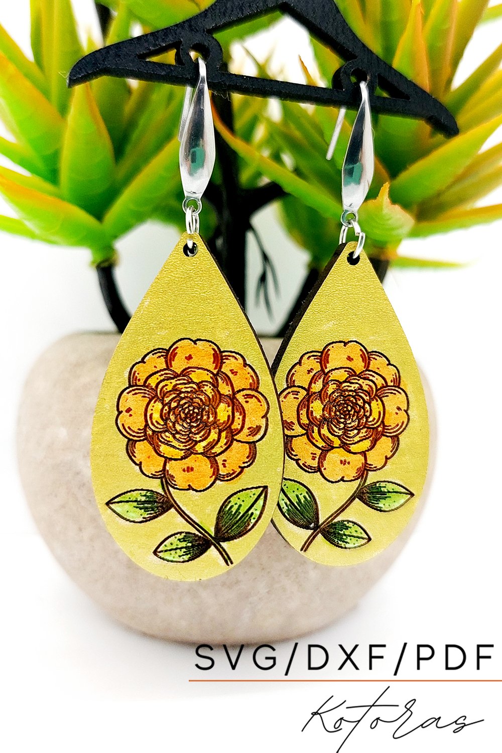 Flower earring laser cut file