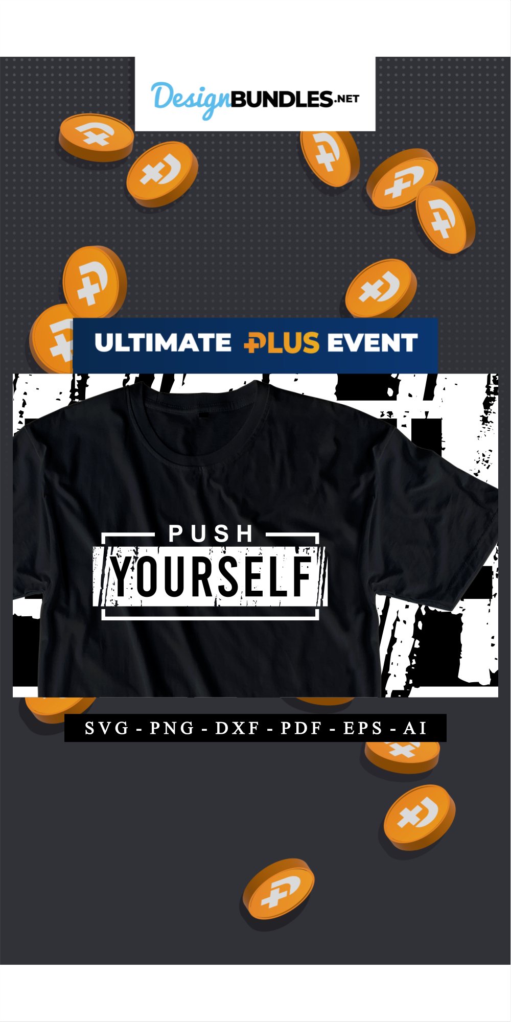 Push Yourself SVG, Fitness SVG, GYM SVG, Workout T Shirt