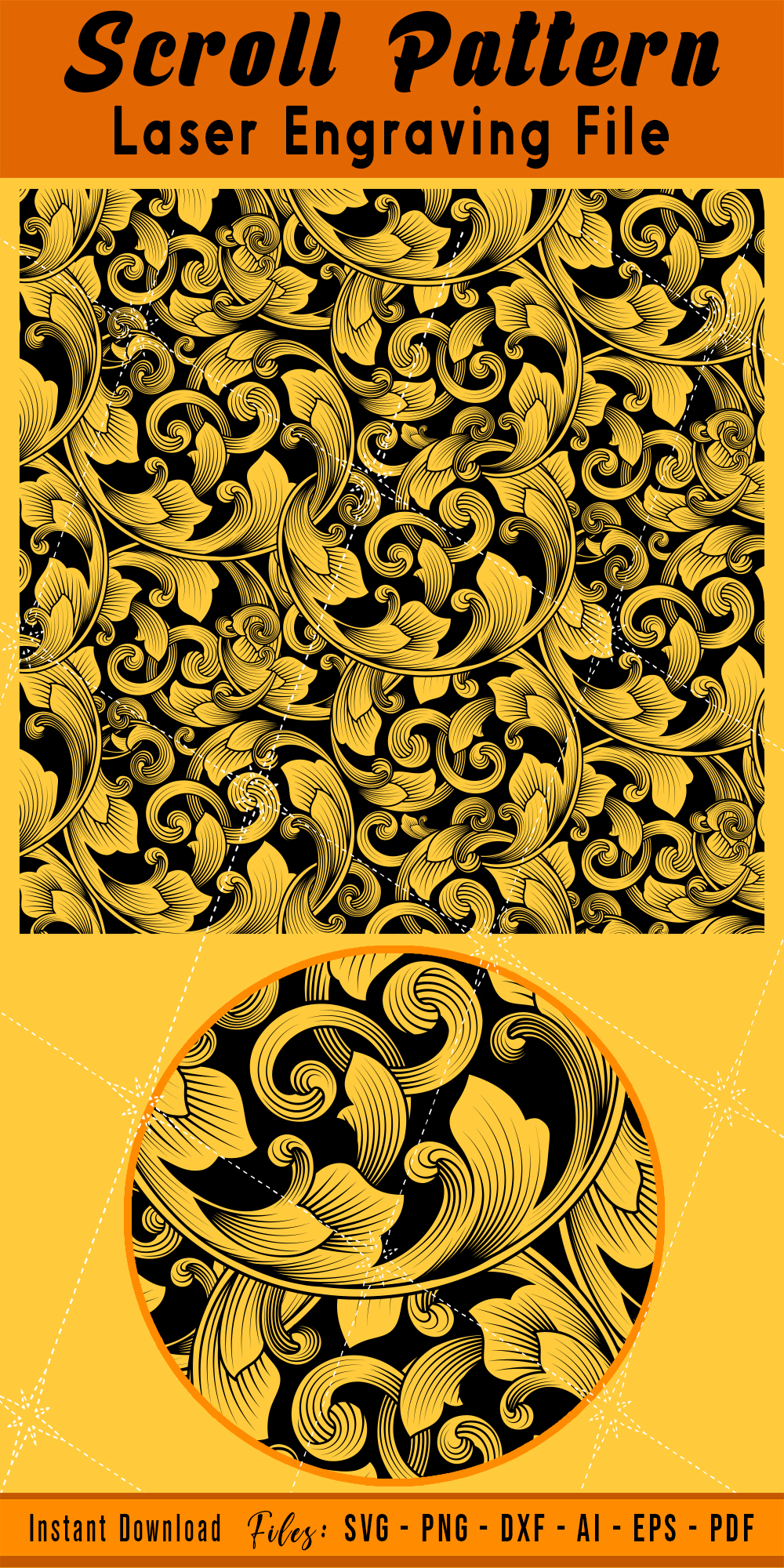 Scroll Pattern Laser Engraving File | Scrollwork (6426182)