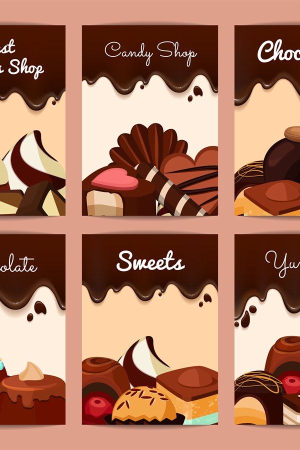 Vector card or flyer templates set with cartoon (828724)