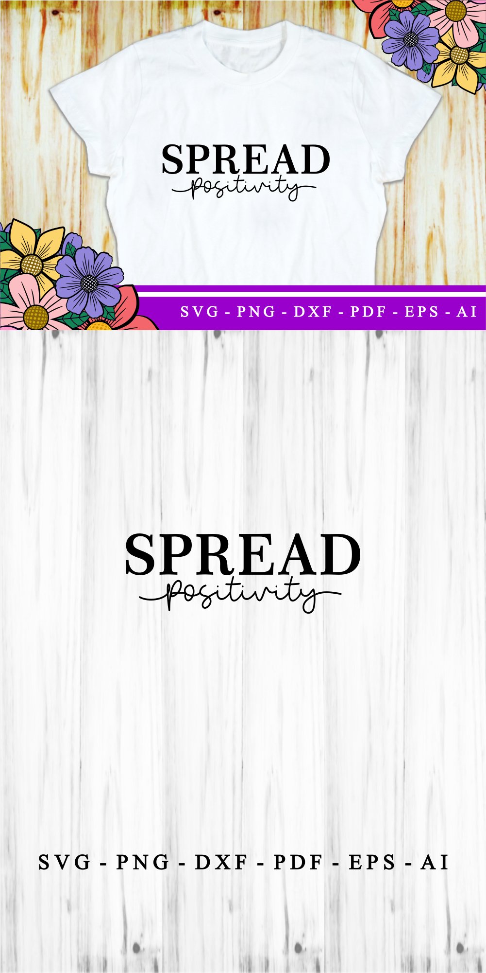 Spread Positivity SVG Cut Files, Positive Saying SVG Design