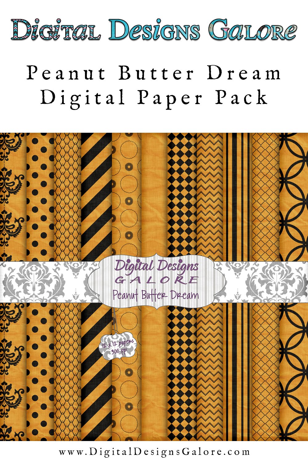 Orange Peanut Butter Digital Paper Pack