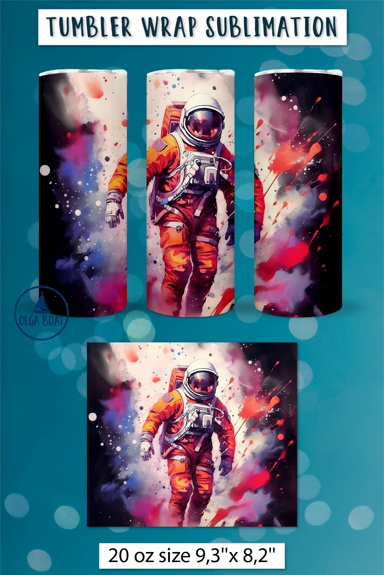 Astronaut tumbler wrap | Space tumbler sublimation