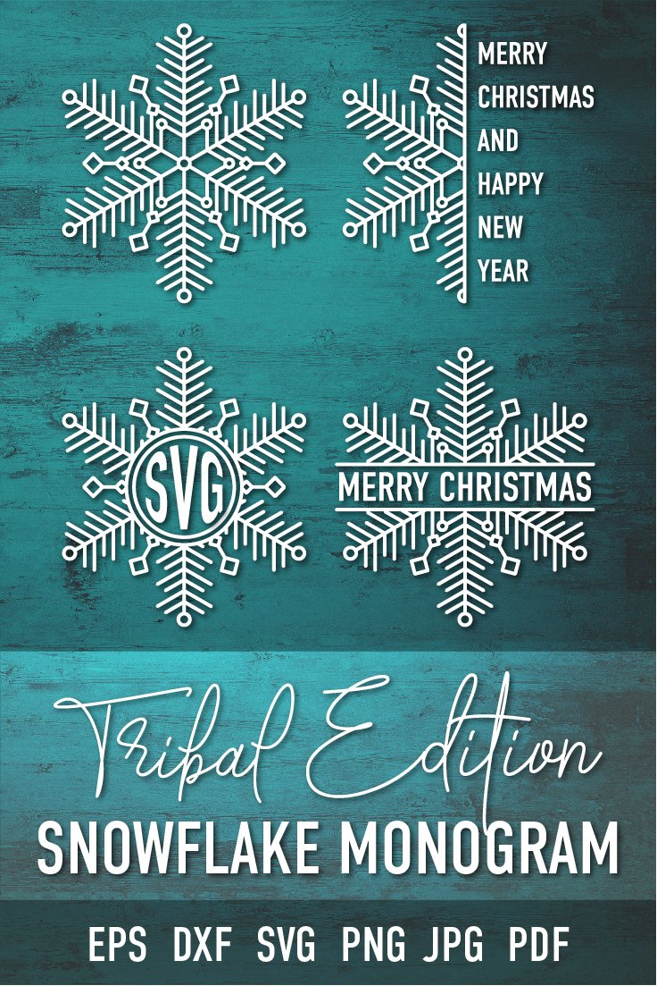 Tribal Snowflake Monogram | SVG Cut Files (1102654)