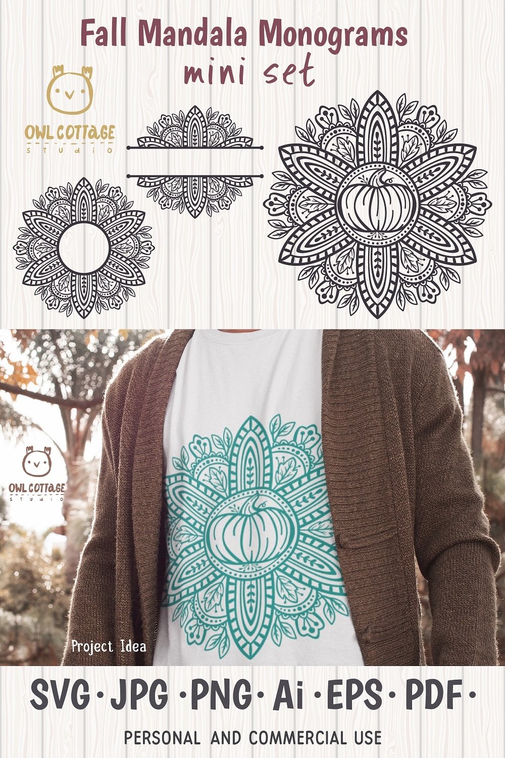 Fall Mandala Monograms svg, Fall monograms mini (842845)