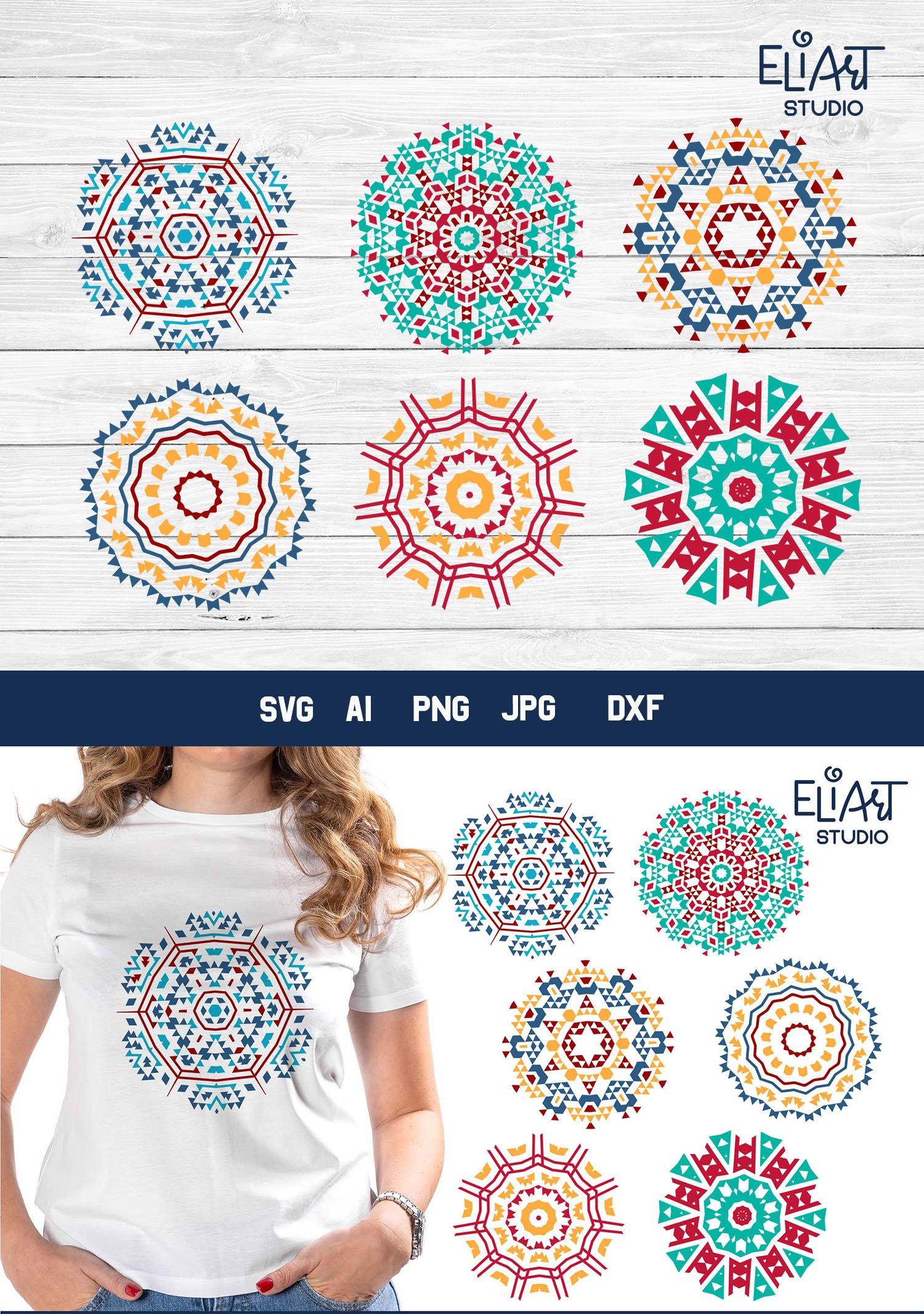 Aztec Mandala Bundle | Folk Art Mandala Designs