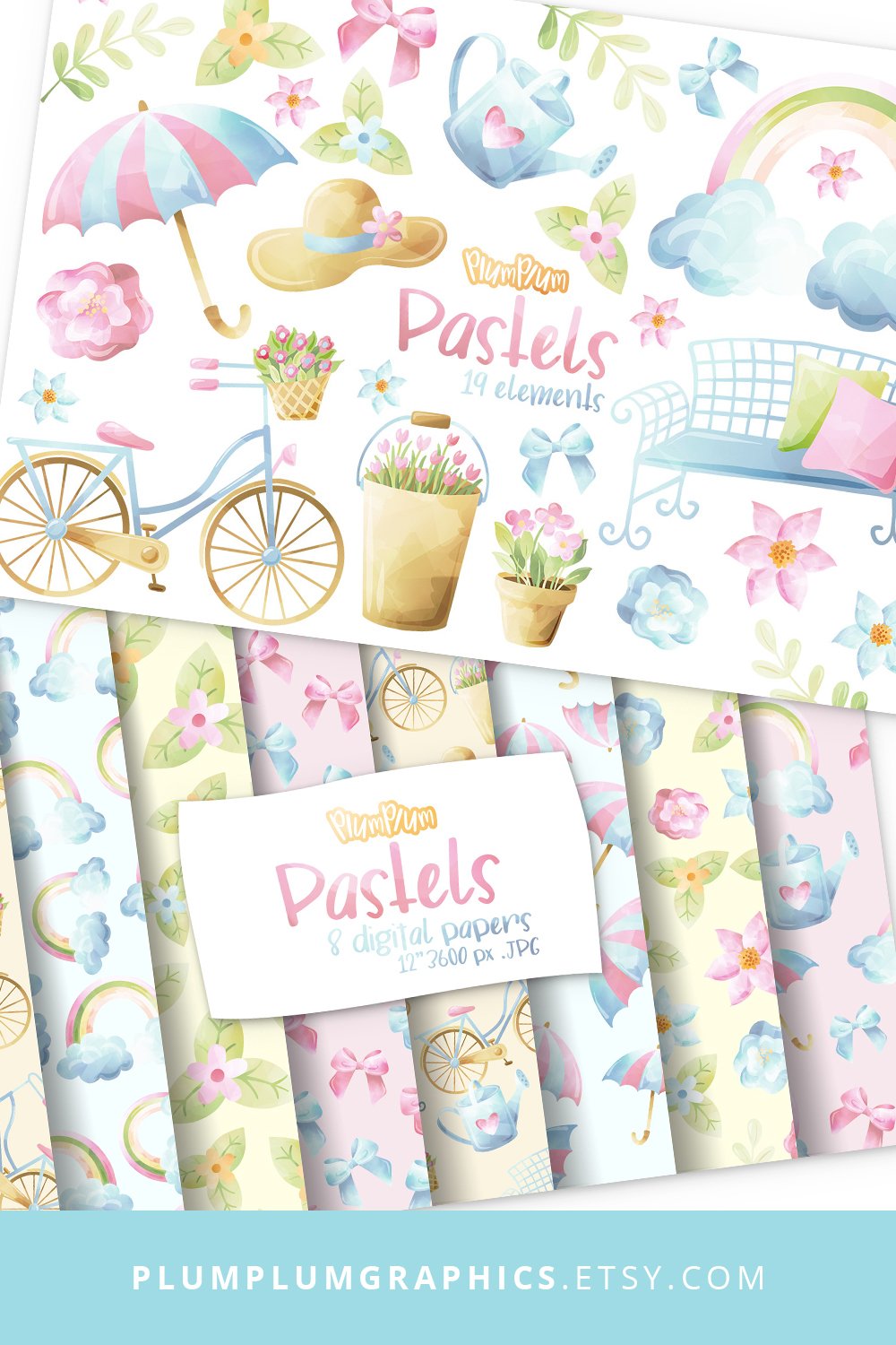 Pastels Digital Papers