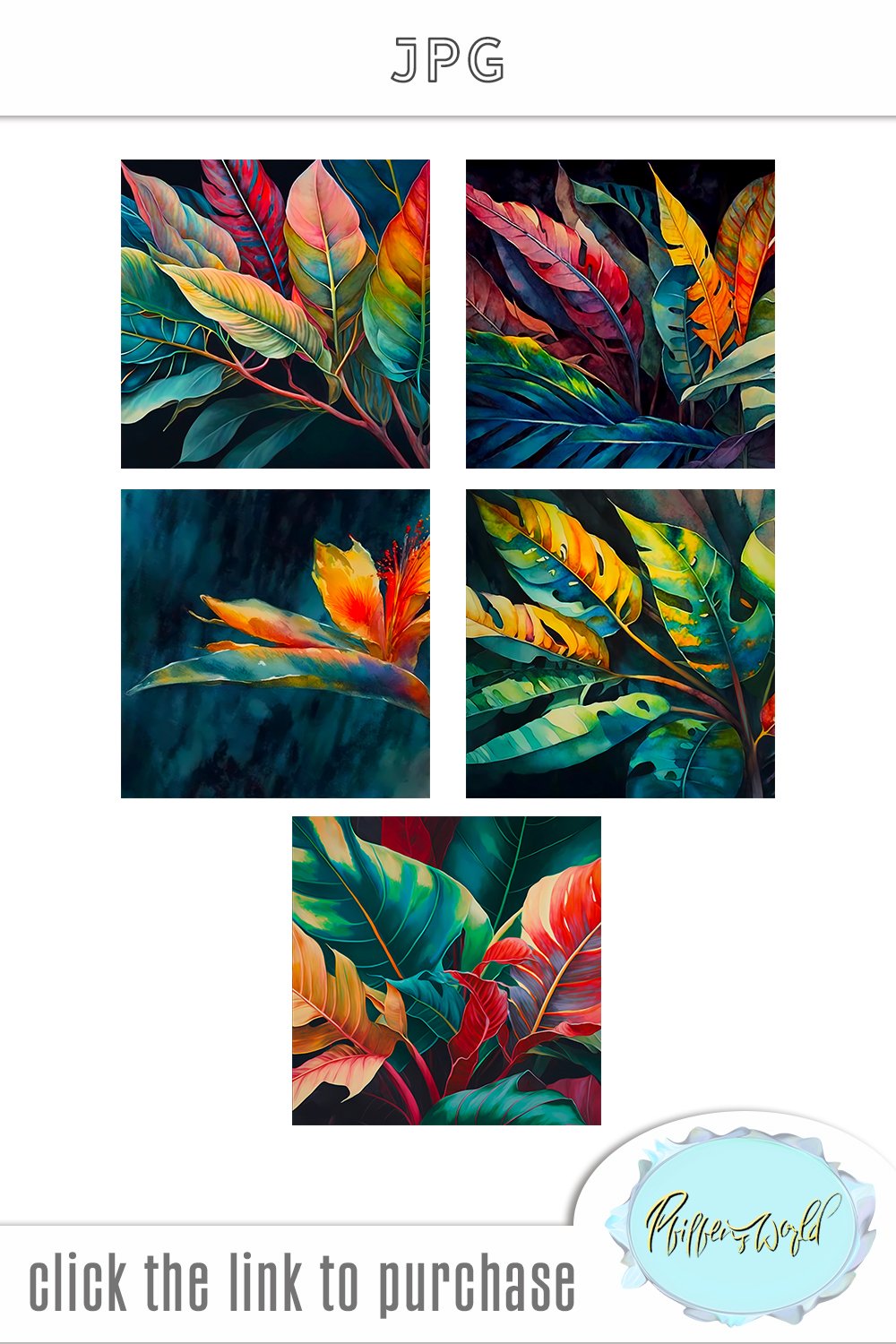 Tropical Leaves Digital Paper