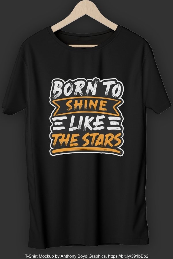 Born to Shine Like the Stars T-Shirt Design | SVG PNG EPS AI
