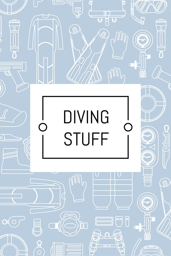 Vector underwater diving linear style background with place