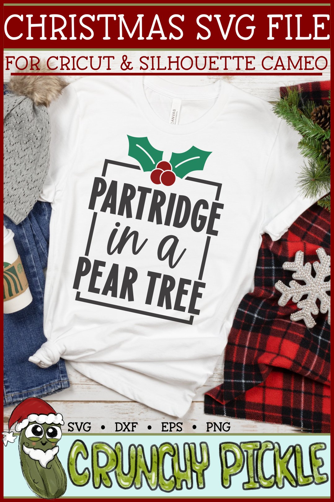 Partridge in a Pear Tree Christmas SVG File