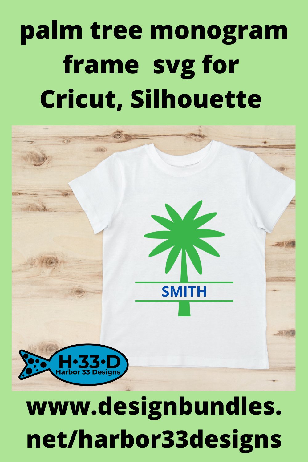 palm tree name frame, palm tree monogram Cricut