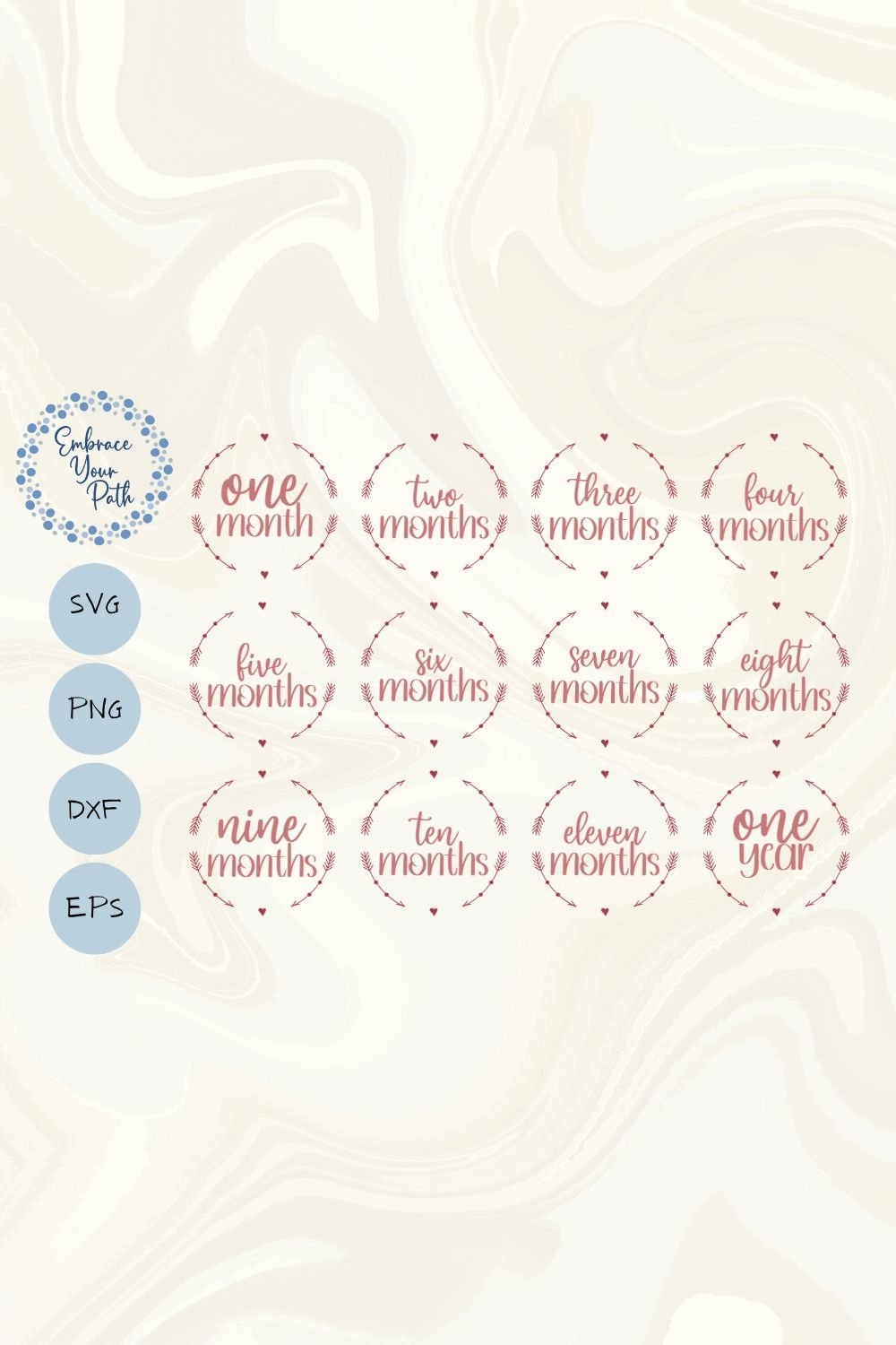 Baby Girl Frame Milestone 12 Bundle Digital Download Cricut