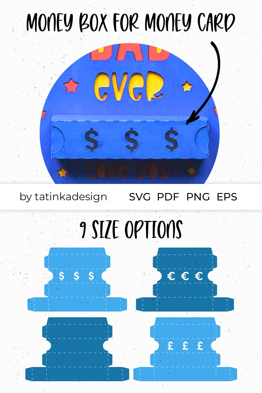 Money box SVG for money card | Money box template SVG