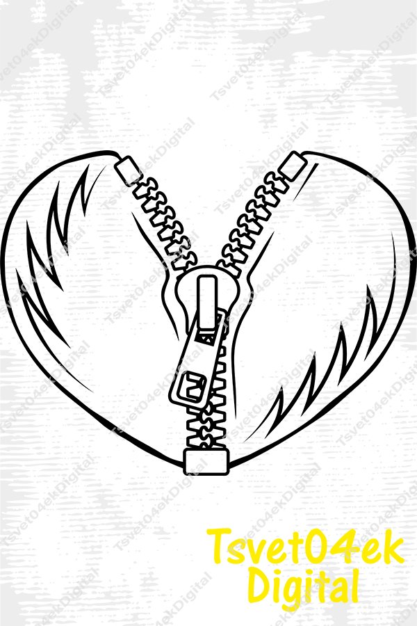 Heart with zipper