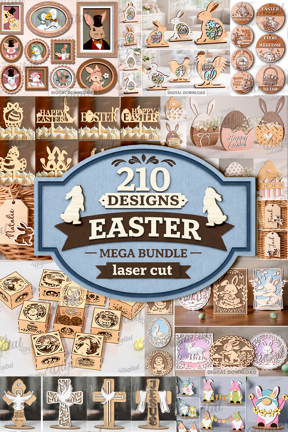 3D Easter Mega Bundle laser cut. Christian home (6580328)