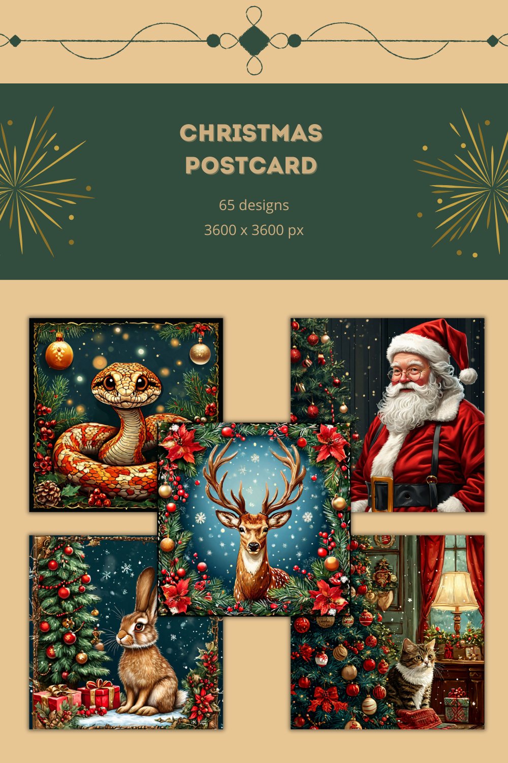55 Designs Christmas Postcards