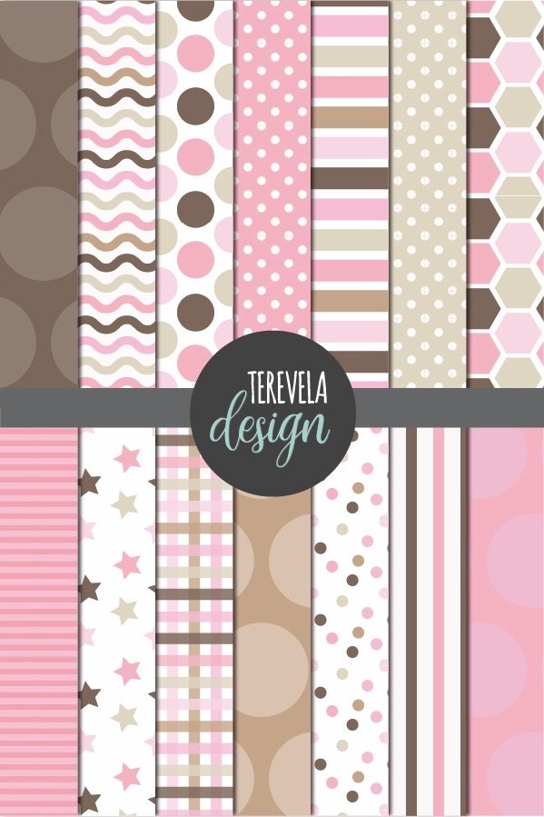 PINK digital paper, PINK paper pack, baby girl paper